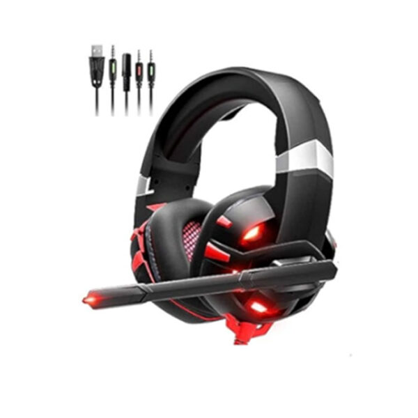 Onikuma K2-PRO Red LED Gaming Headset With Noise Canceling Mic – Black ...