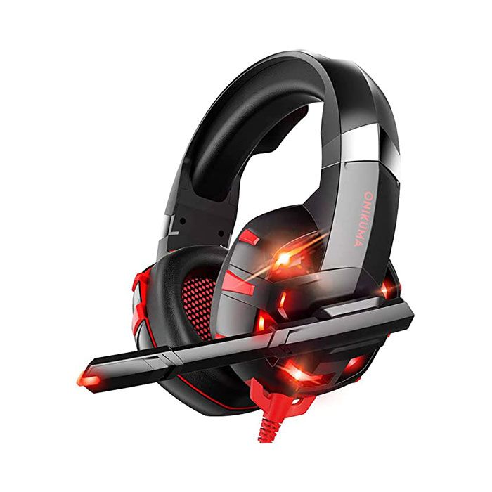Onikuma K2-PRO Red LED Gaming Headset With Noise Canceling Mic – Black ...
